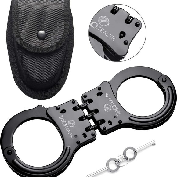 Other | Double Lock Hinged Handcuffs With Two Keys Case Heavy Duty ...